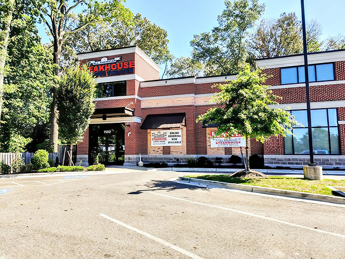 The brick exterior might not scream "food temple," but inside this unassuming building, steak magic happens daily. Like finding a diamond in a strip mall.
