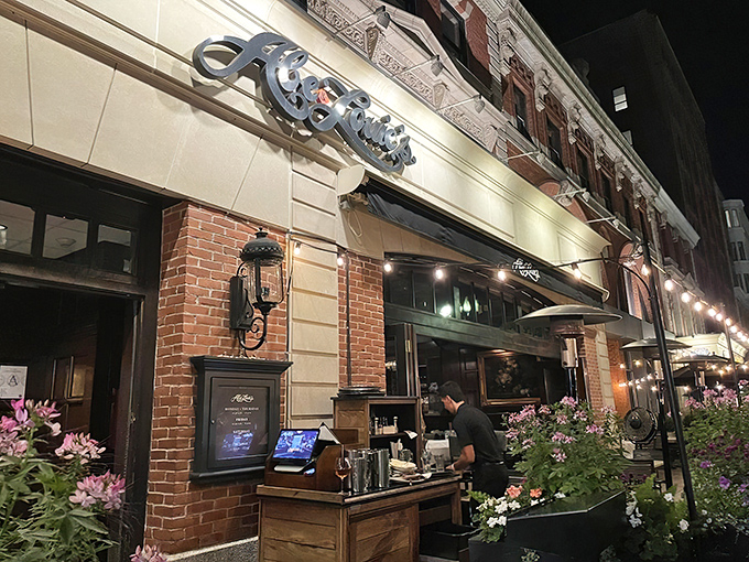 The classic brick fa&ccedil;ade and elegant signage of Abe & Louie's promises what lies within&mdash;a Boston steakhouse experience worth writing home about.