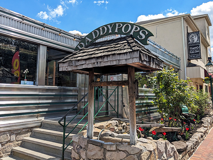 The classic stainless steel exterior of Daddypops gleams in the Pennsylvania sunshine, a time capsule of Americana waiting to serve up breakfast dreams.