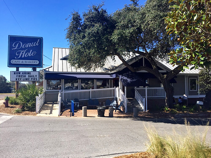The white picket fence leading to donut paradise isn't just charming&mdash;it's a warning that your diet plans are about to be gloriously derailed.
