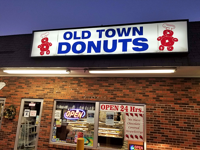 The iconic yellow hand holding a pink donut says it all &ndash; resistance is futile at this 24-hour temple of fried dough.