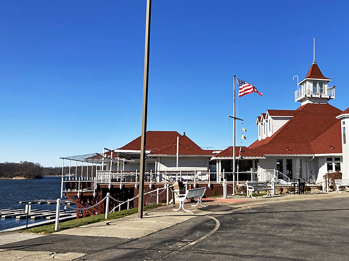 Rick's Caf&eacute; Boatyard's exterior offers that rare Indiana miracle&mdash;waterfront dining that makes you forget you're hundreds of miles from any ocean.