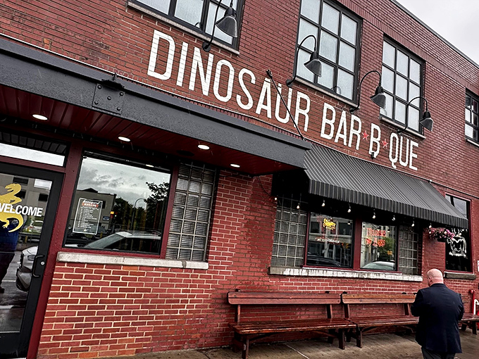 The brick-and-mortar manifestation of carnivorous dreams, Dinosaur Bar-B-Que's Syracuse location promises smoke-kissed delights behind its unpretentious exterior.