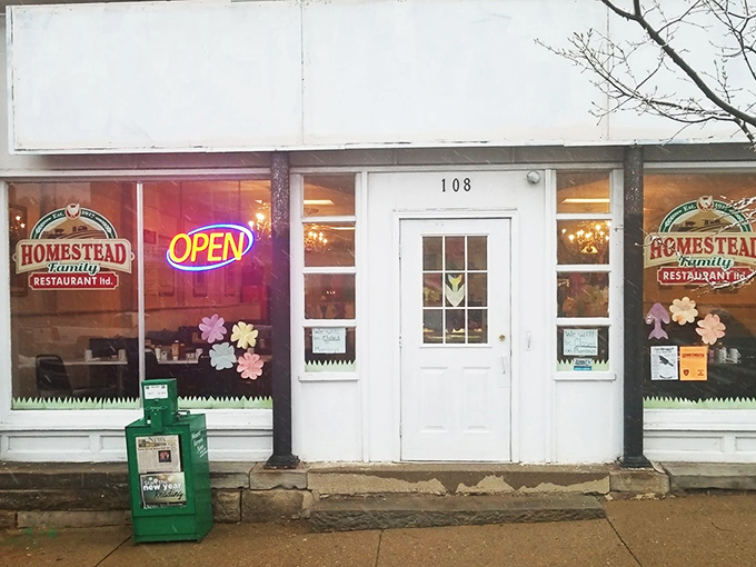 The unassuming brick exterior of Homestead Family Restaurant stands as a beacon of comfort food promise on Fredericktown's Main Street. Small-town charm, big-time flavors await.