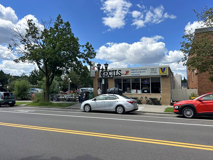 The unassuming brick facade of Cecil's Deli stands like a time capsule on Cleveland Avenue, promising authentic Jewish deli treasures within.