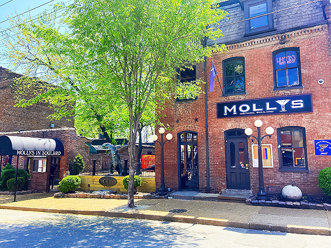 The brick facade of Molly's in Soulard welcomes you like an old friend, complete with patio seating that practically begs you to linger.