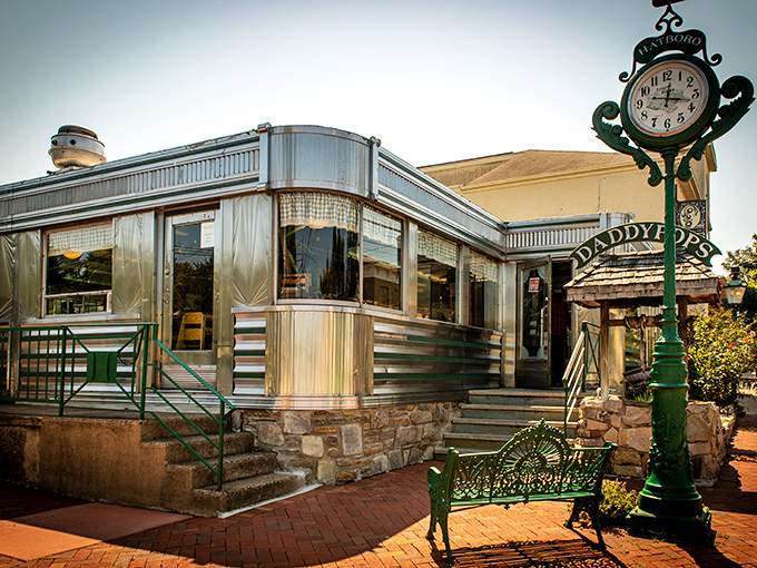 The gleaming stainless steel exterior of Daddypops isn't retro by design&mdash;it's retro because it's the real deal, a chrome time capsule on York Road.
