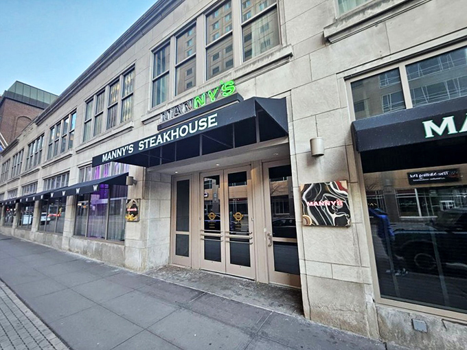 A beacon of beefy bliss! Manny's Steakhouse stands tall in downtown Minneapolis, promising carnivorous delights that'll make your taste buds do a happy dance.