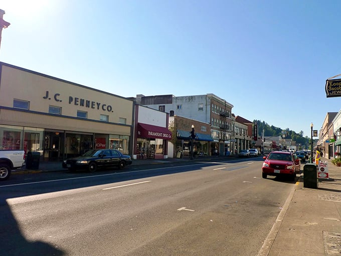 Downtown: Astoria's historic downtown feels like stepping into a movie set&mdash;because it literally has been one. J.C. Penney still anchors this timeless main street.