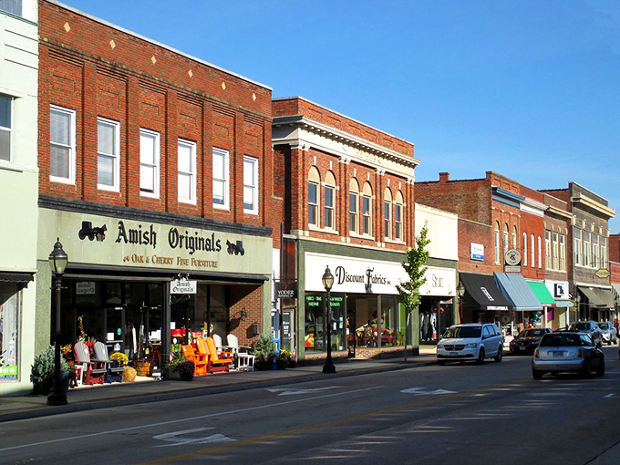 Main Street Farmville stretches before you like a scene from a nostalgic film, where lampposts line the streets and nobody's in a hurry.