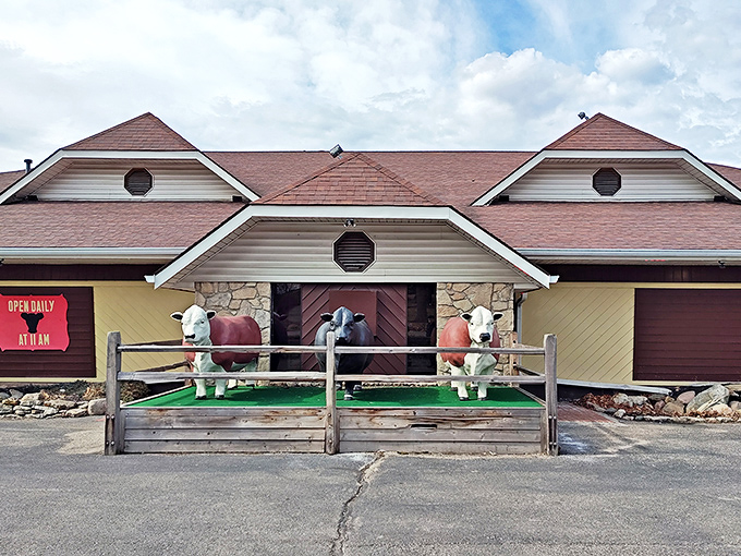 Those plastic cow sentinels aren't just for show&mdash;they're the first clue you've found a place where steak is serious business.