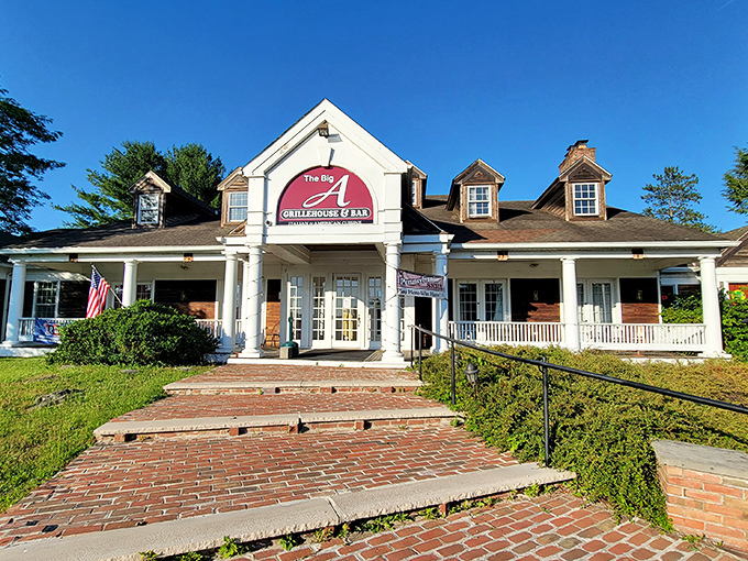 The white Colonial fa&ccedil;ade of The Big A welcomes you like an old friend who happens to make the best steaks in town.