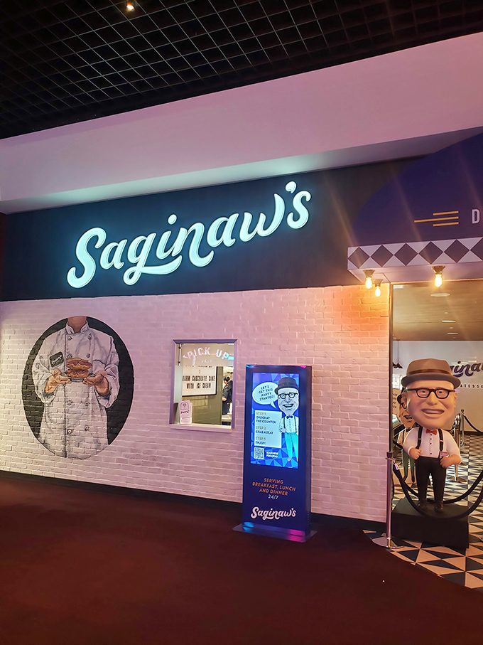 The entrance to sandwich nirvana features the classic blue and white floor pattern&mdash;a universal language that screams "serious deli business ahead." 