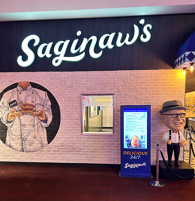 The entrance to sandwich nirvana features the classic blue and white floor pattern&mdash;a universal language that screams "serious deli business ahead."