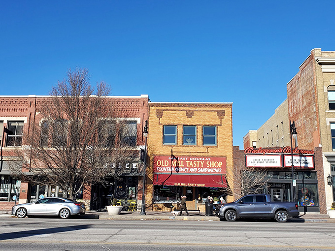 The Old Mill Tasty Shop's brick fa&ccedil;ade stands proudly on Douglas Avenue, a time capsule of Americana that's been satisfying Wichita's comfort food cravings for generations.