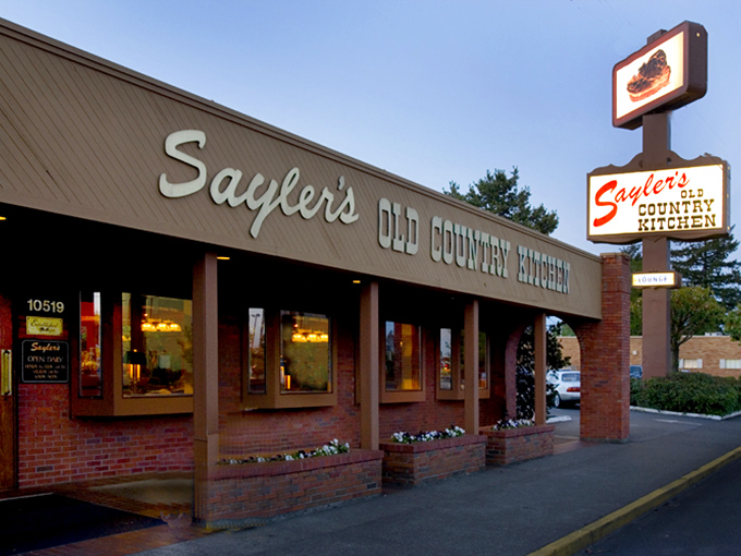 The unassuming brick exterior of Sayler's hides a carnivore's paradise within, like finding a treasure chest disguised as an ordinary mailbox.