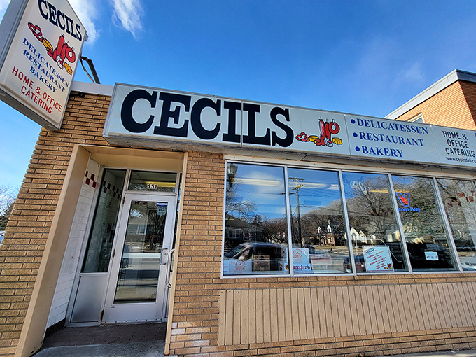 The unassuming brick facade of Cecil's Deli stands like a time capsule on Cleveland Avenue, promising authentic Jewish deli treasures within.
