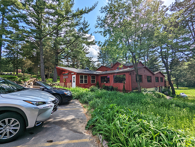 The classic red exterior of Rubb's nestled among towering pines announces you've found Wisconsin's version of culinary paradise.