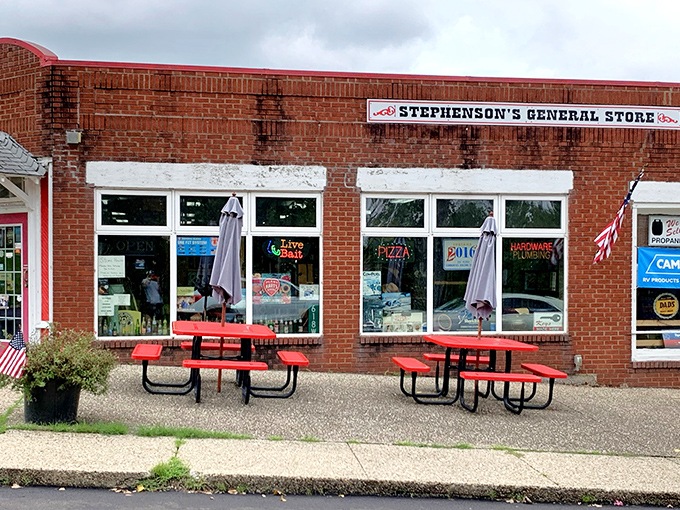 The unassuming brick exterior of Stephenson's General Store hides culinary treasures better than any fancy bistro. Red picnic tables invite you to savor your finds outdoors.