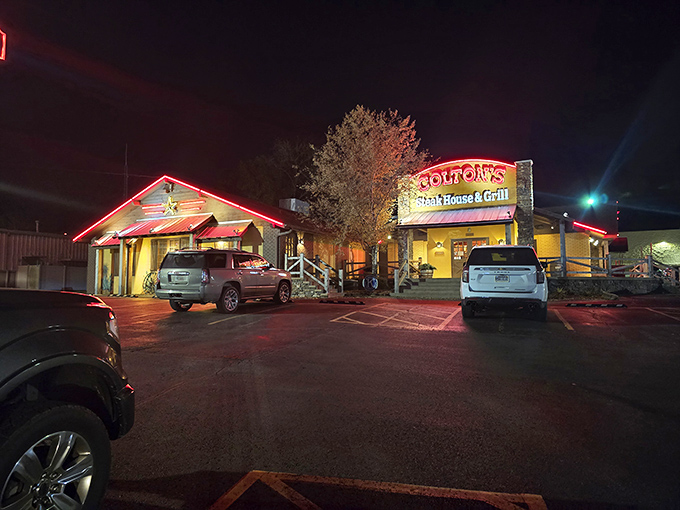 The Western-inspired exterior promises what every road trip craves&mdash;a worthy destination where hearty meals and hospitality await.