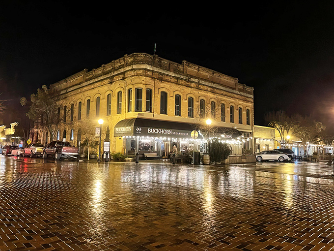 Historic charm meets culinary excellence at the Buckhorn Steakhouse, where this century-old brick building houses some of California's finest beef.