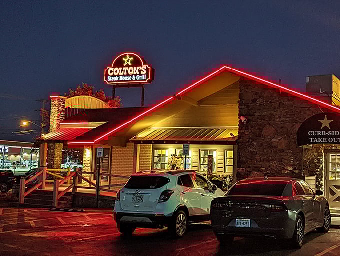 The Western-inspired exterior promises what every road trip craves&mdash;a worthy destination where hearty meals and hospitality await.