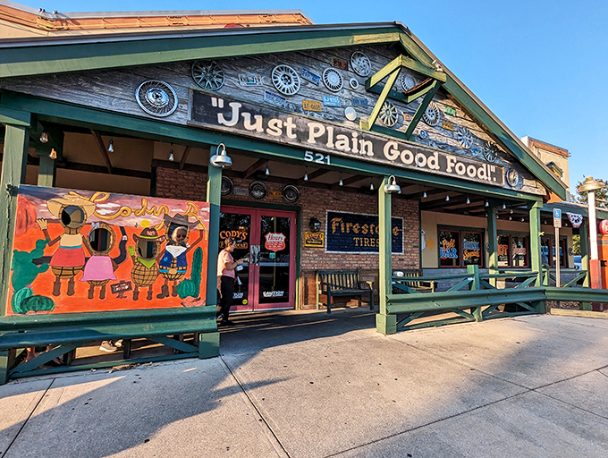 That classic roadside charm never gets old! The vintage retro gas pump welcome you to Cody's like old friends waiting to share stories.