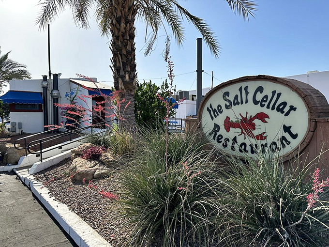 The iconic lobster sign welcomes you like an old friend, promising oceanic treasures in the most unexpected of places—the Arizona desert.