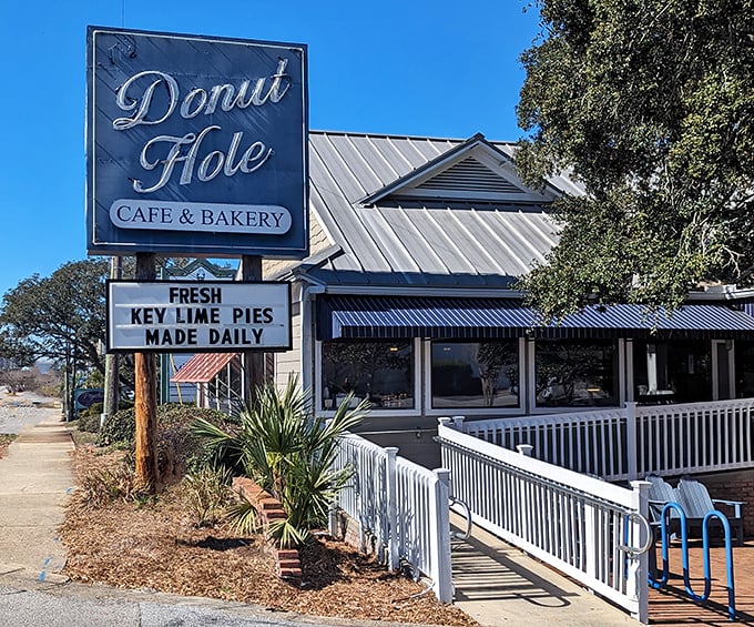 The white picket fence leading to donut paradise isn't just charming&mdash;it's a warning that your diet plans are about to be gloriously derailed.