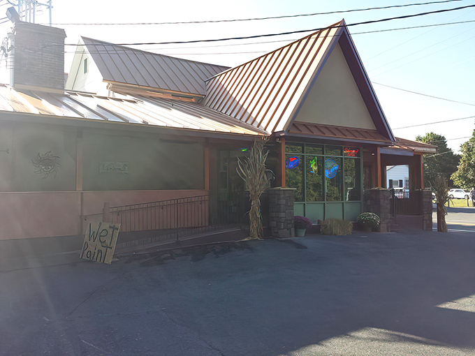 The unassuming exterior of Sunshine Grille hides culinary treasures within, like a breakfast speakeasy with that distinctive copper roof signaling "good things ahead."