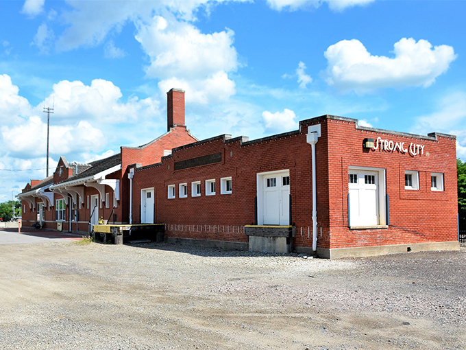 Downtown Strong City stands as a living postcard from another era, where brick buildings and vintage storefronts tell stories of Kansas's ranching heyday.