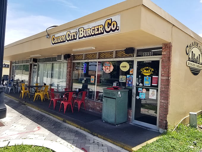 The unassuming exterior of Charm City Burger Company proves once again that the best food treasures often hide in plain sight.