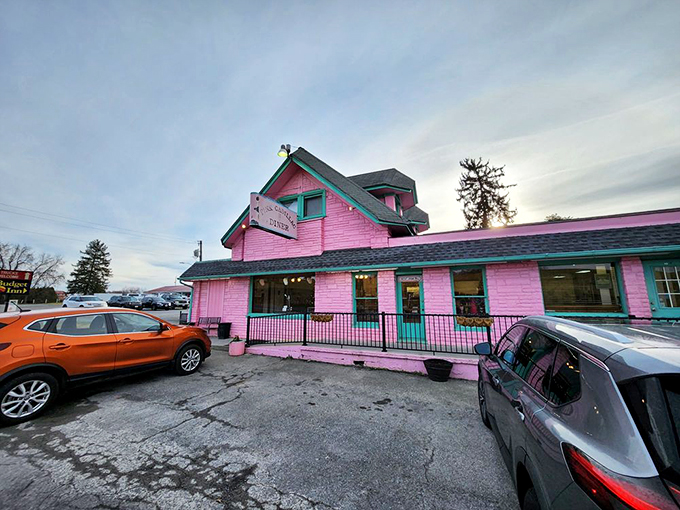 The Pink Cadillac Diner doesn't just catch your eye&mdash;it practically reaches out and hugs you with its vibrant pink exterior and turquoise trim.
