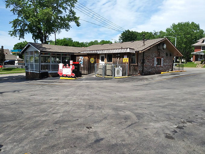The unassuming exterior of Fritz's is like a treasure chest waiting to be opened&mdash;brick, mortar, and railroad magic hiding in plain sight.