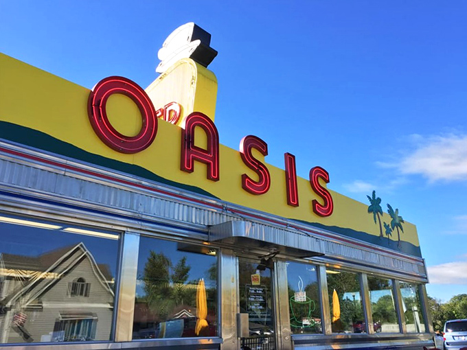 That iconic yellow sign with palm trees in Indiana is like finding a beach umbrella in a snowstorm&mdash;delightfully unexpected and absolutely perfect.