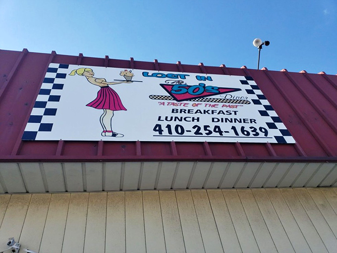 The retro storefront beckons with its cartoon waitress and checkered border&mdash;a time portal disguised as a diner on Harford Road.