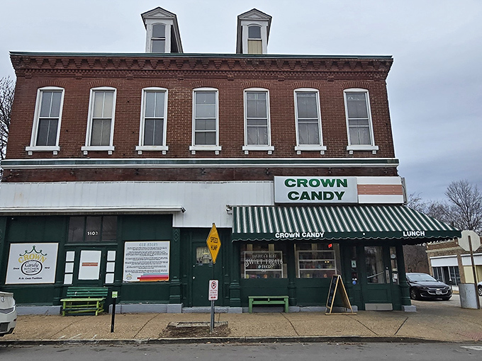 The iconic green-striped awning and vintage signage of Crown Candy Kitchen has welcomed St. Louis sweet-seekers since 1913.