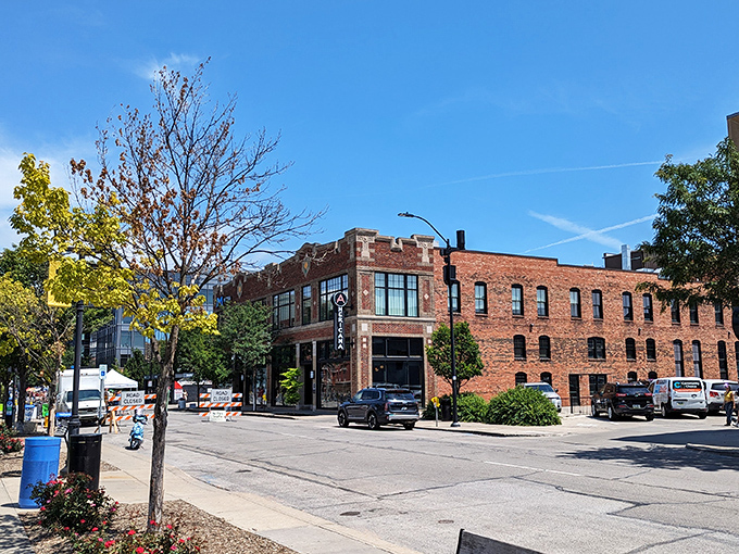 Americana's historic brick exterior stands proudly on a Des Moines corner, promising culinary adventures within. The architectural character alone is worth the visit.