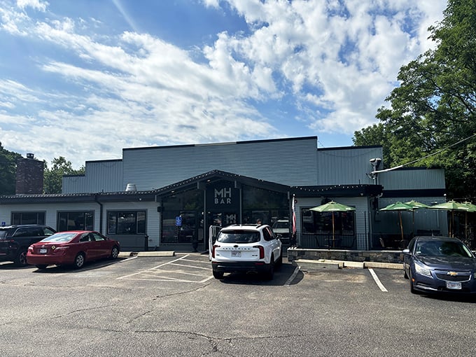 The unassuming exterior of Mad Hatter hides culinary magic within, like finding Narnia in a wardrobe but with better coffee and pancakes.