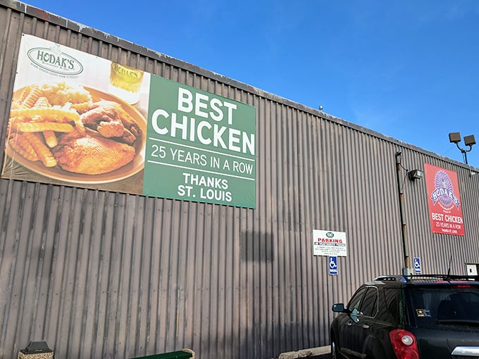 Those charming statues atop Hodak's aren't just decoration&mdash;they're guardians of the fried chicken galaxy, welcoming hungry pilgrims since 1962. 