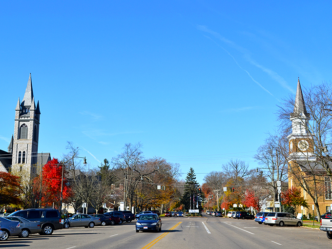 Broadway stretches before you like a movie set, where historic architecture and modern life blend into a perfect small-town symphony.