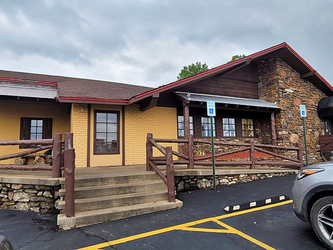 The Western-inspired exterior promises what every road trip craves&mdash;a worthy destination where hearty meals and hospitality await.