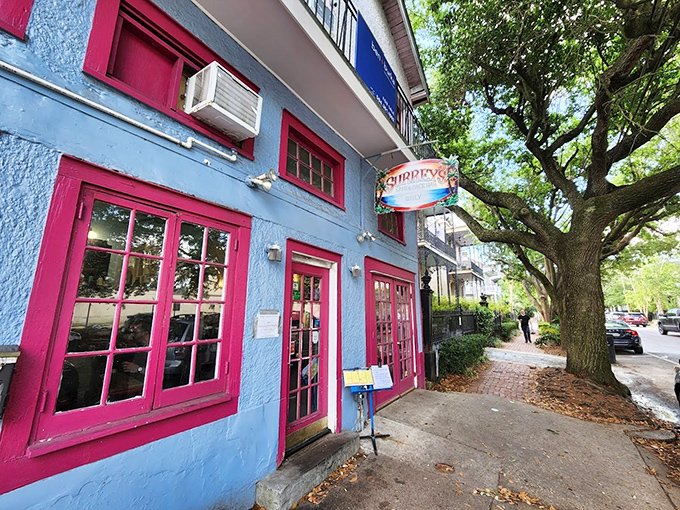 The baby-blue building with hot pink trim isn't playing it safe, just like the breakfast magic happening inside Surrey's Caf&eacute;.