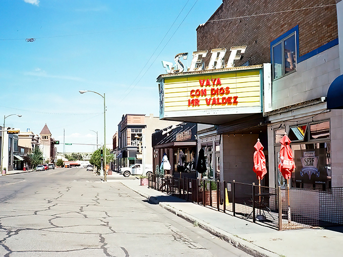 Downtown Las Vegas, NM greets you with colorful historic buildings and that impossibly blue New Mexico sky &ndash; architectural eye candy without the neon hangover.