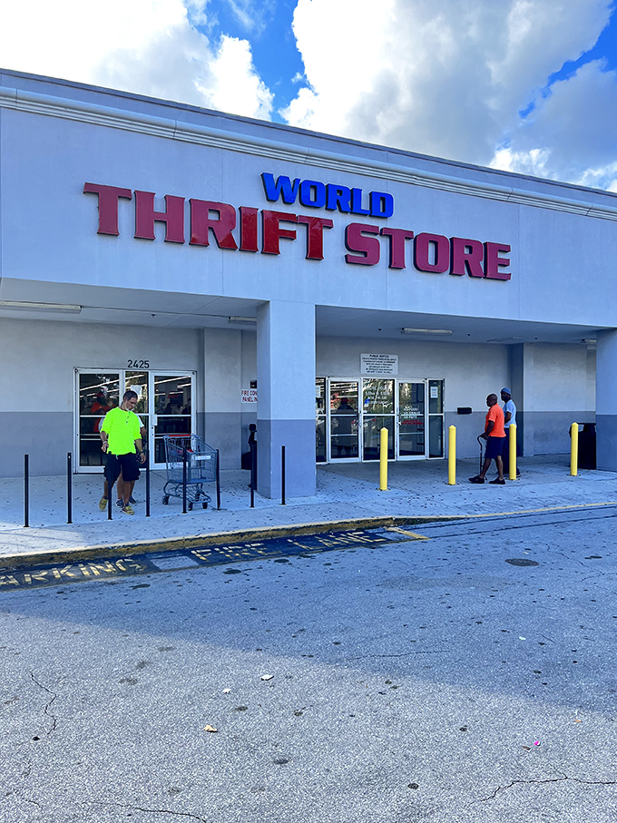 The unassuming exterior of World Thrift belies the wonderland within. Like a TARDIS of treasures, it's bigger on the inside than physics should allow.