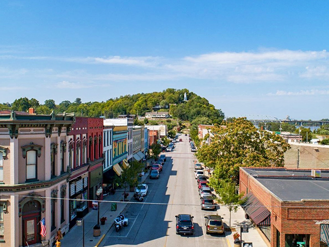 Historic Hannibal's Main Street captures that perfect small-town America vibe—brick buildings that have witnessed generations of stories and still have plenty to tell.