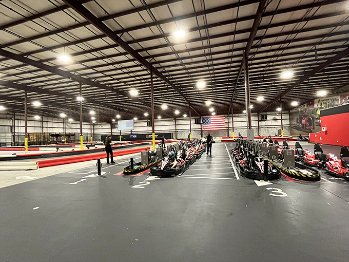 Ready for liftoff! The starting grid at K1 Speed Bessemer looks like NASA mission control for adrenaline junkies with wheels instead of rockets.