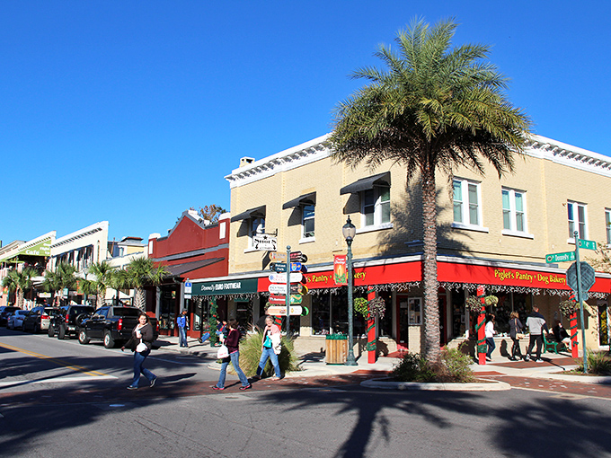 Downtown Mount Dora's palm-lined streets and historic buildings create that rare Florida experience&mdash;charm without a single cartoon mouse in sight.