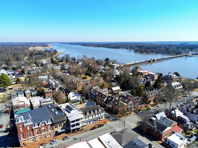 Historic charm meets small-town hospitality on Chestertown's main street, where brick buildings have witnessed centuries of American history while maintaining their timeless appeal.