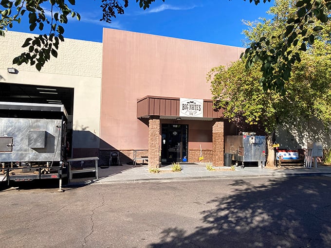 The unassuming exterior of Big Nate's might fool you, but barbecue wisdom teaches us: the humbler the building, the better the brisket.